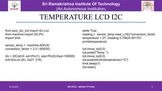 rpi PICO micro python - SENSORS interfacing | PDF
