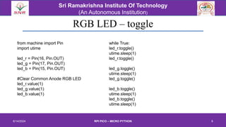 rpi PICO micro python - SENSORS interfacing | PDF