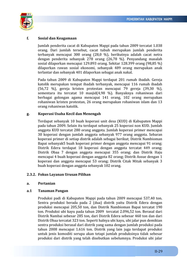RPJMD (rencana pembangunan jangka menengah daerah) 2012 - 2017 kabupaten mappi | PDF