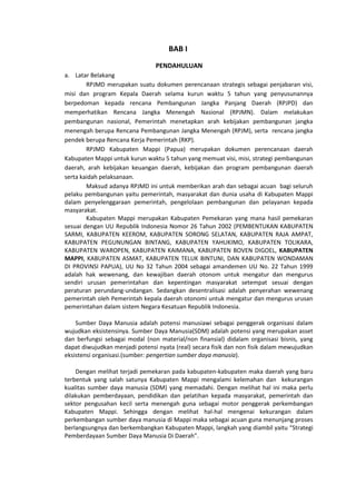 RPJMD kabupaten mappi (tugas manajemen program) | DOCX