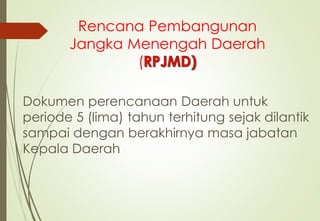 RPJMD menurut Permendagri 86 Tahun 2017 | PDF