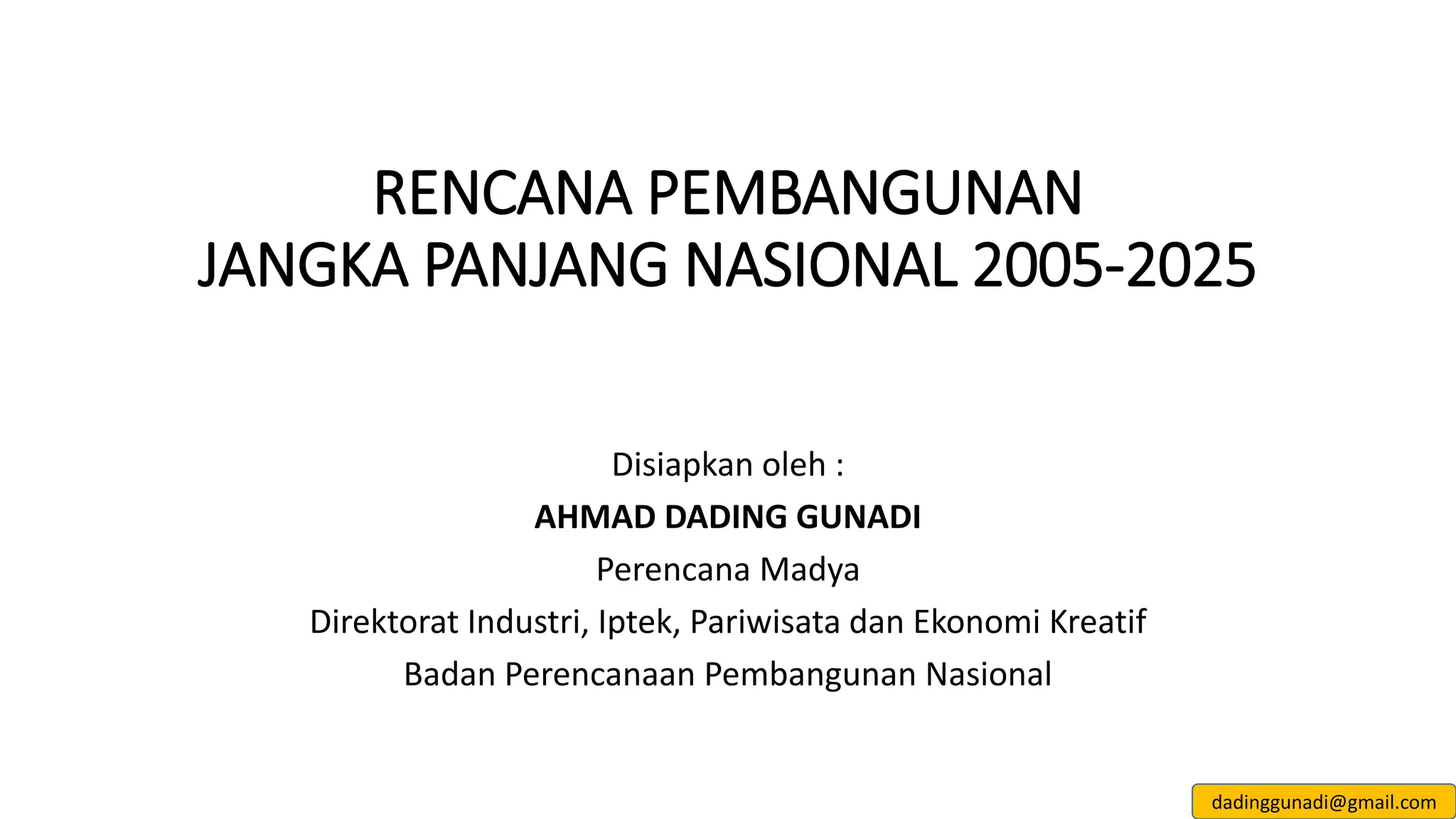 Rencana Pembangunan Jangka Panjang (RPJPN) 2015-2025 | PDF