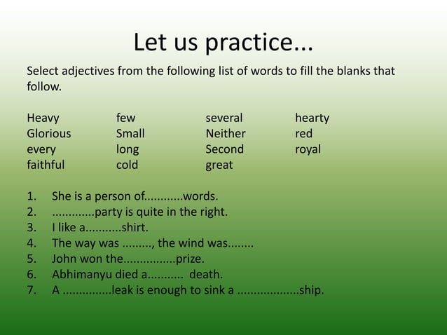 DESCRIBING WORDS: listening for comprehension | PPT