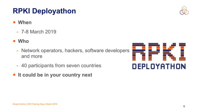 Increasing Routing Security Through Rpki Deployathon Ppt