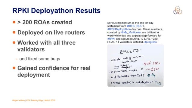 Increasing Routing Security Through Rpki Deployathon Ppt