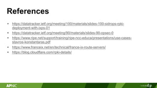Peering Asia 2.0: RPKI for Peering | PDF