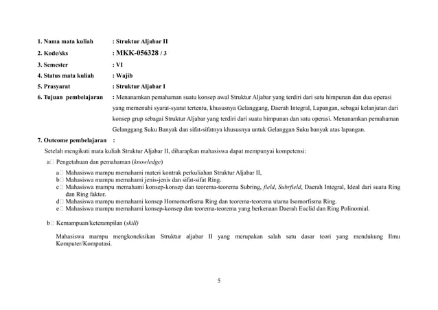 Rpkps struktur aljabar ii | RTF
