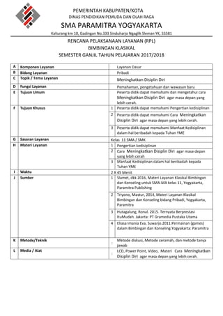 RPL Meningkatkan Disiplin Diri | PDF