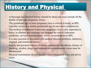 Recurrent Pregnancy Loss By Dr V L Verma | PPTX