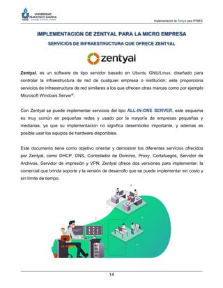 Implementacion de un servidor zentyal | PDF