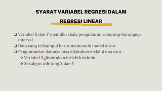 regresi linear sederhana regresi linear regresi | PPTX