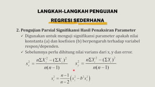 regresi linear sederhana regresi linear regresi | PPTX