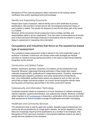 RPL Australia – Recognition of Prior Learning Australia | Complete ...