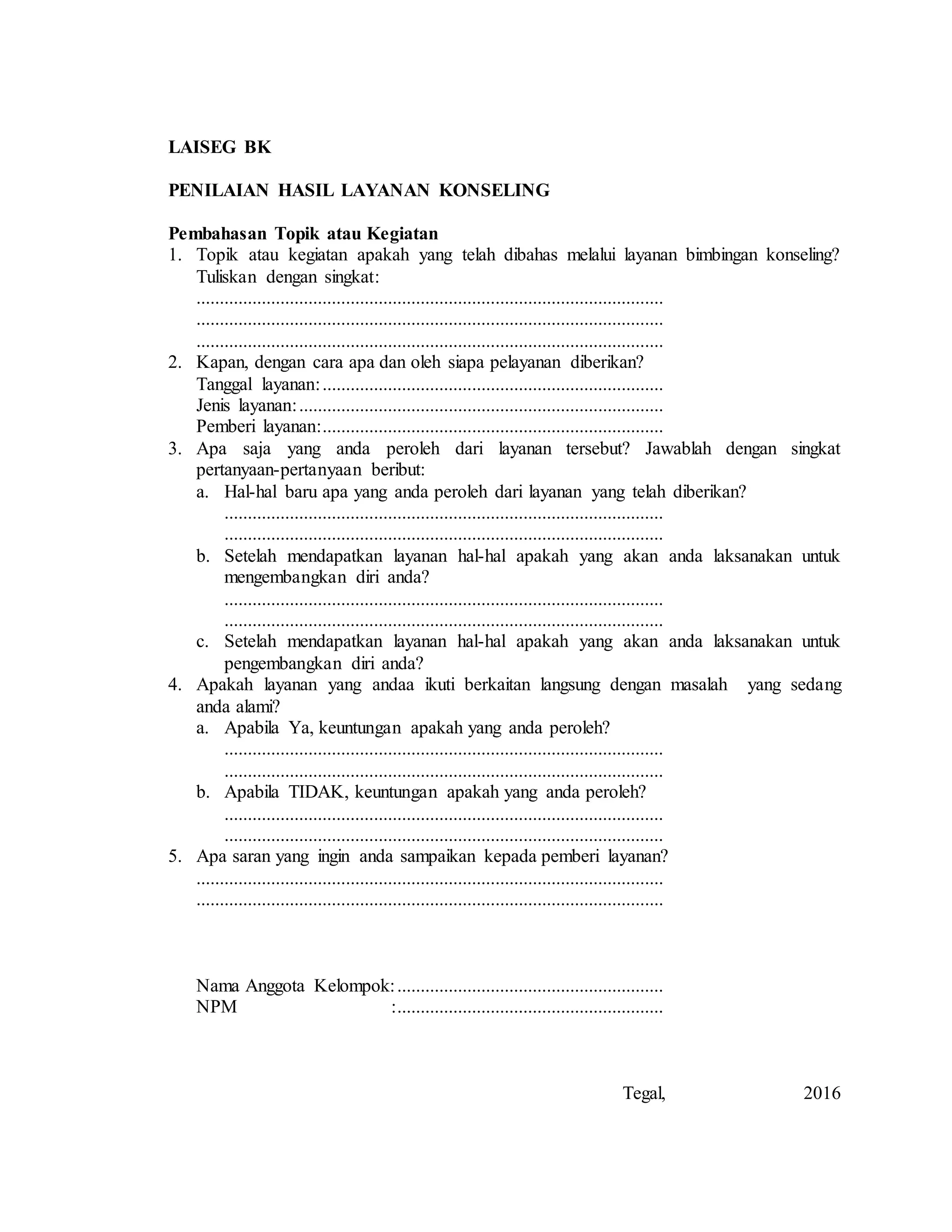 Contoh RPL Bimbingan dan konseling topik bebas "Pelecehan seksual" | DOCX