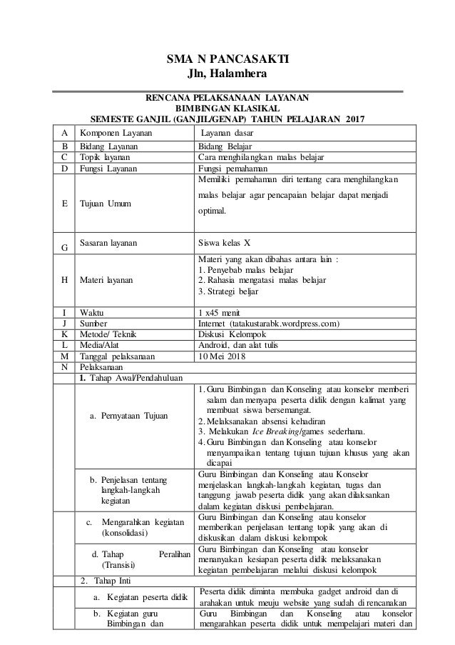 Contoh rpp bimbingan konseling tahunan - nelobg Contoh rpp bimbingan konseling tahunan - nelobg