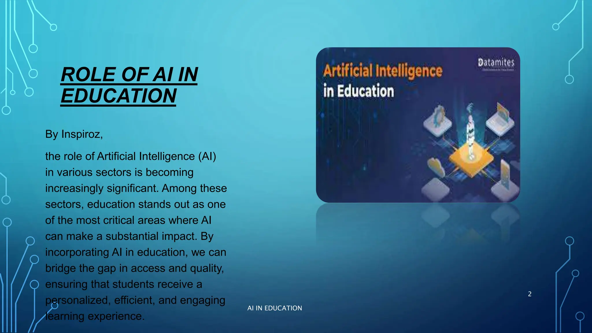 Role of Artificial Intelligence in Education | PPTX