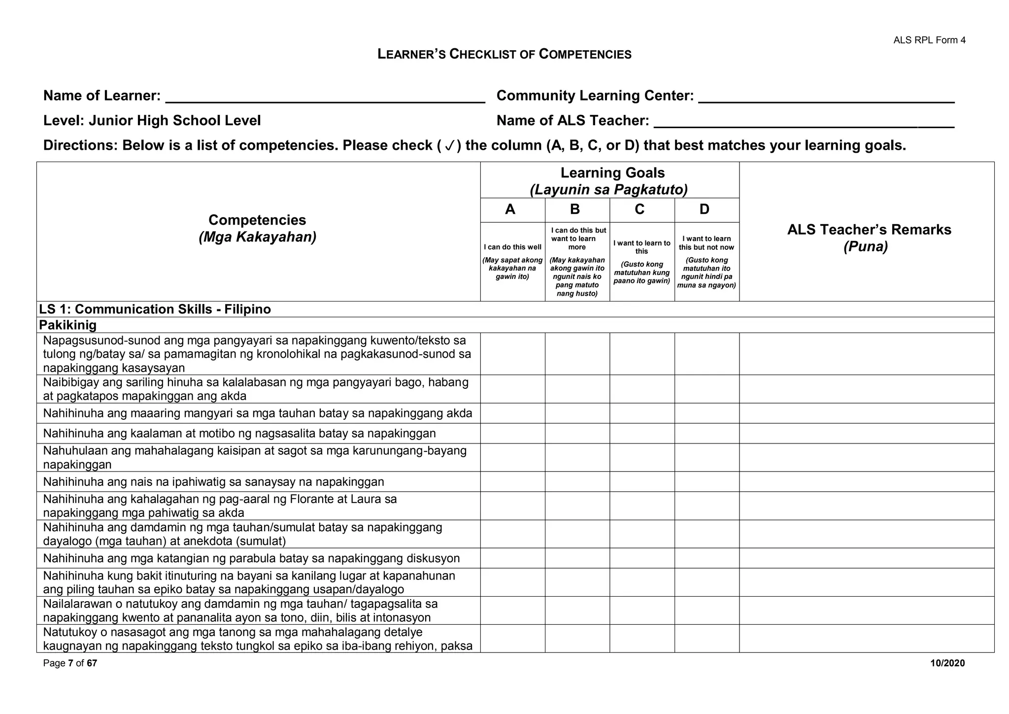 RPL Form 4 - JHS Learner_s Checklist of Competencies.pdf