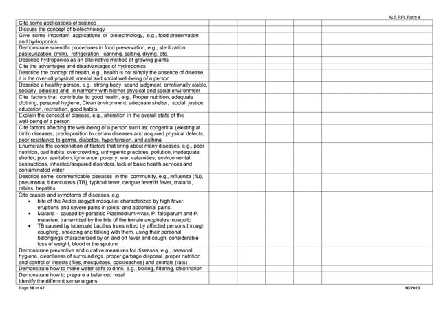 RPL Form 4 - JHS Learner_s Checklist of Competencies.pdf | Education