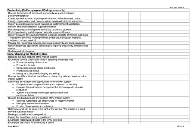 RPL Form 4 - JHS Learner_s Checklist of Competencies.pdf | Education