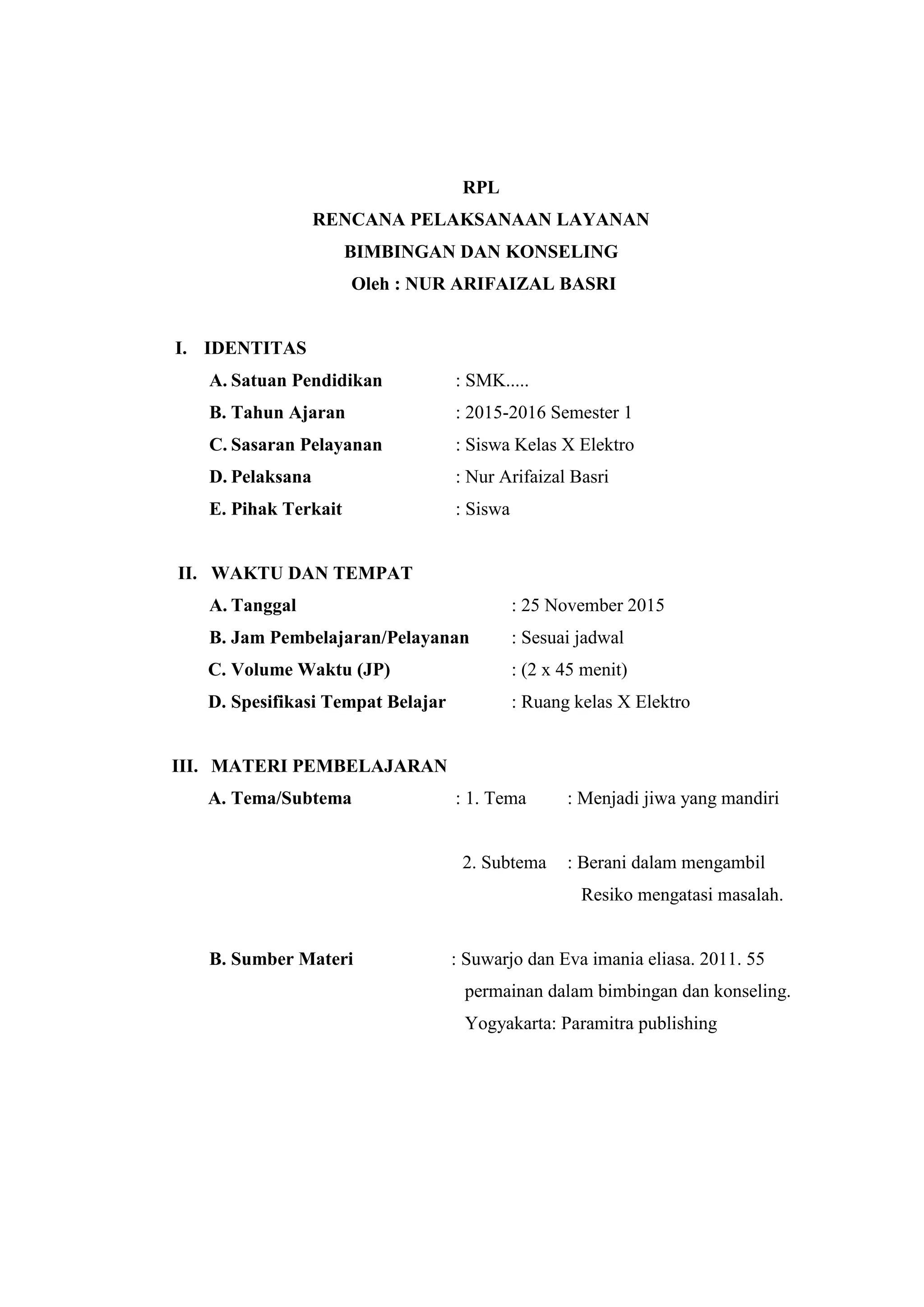 CONTOH RPL K13 + LAMPIRAN | PDF