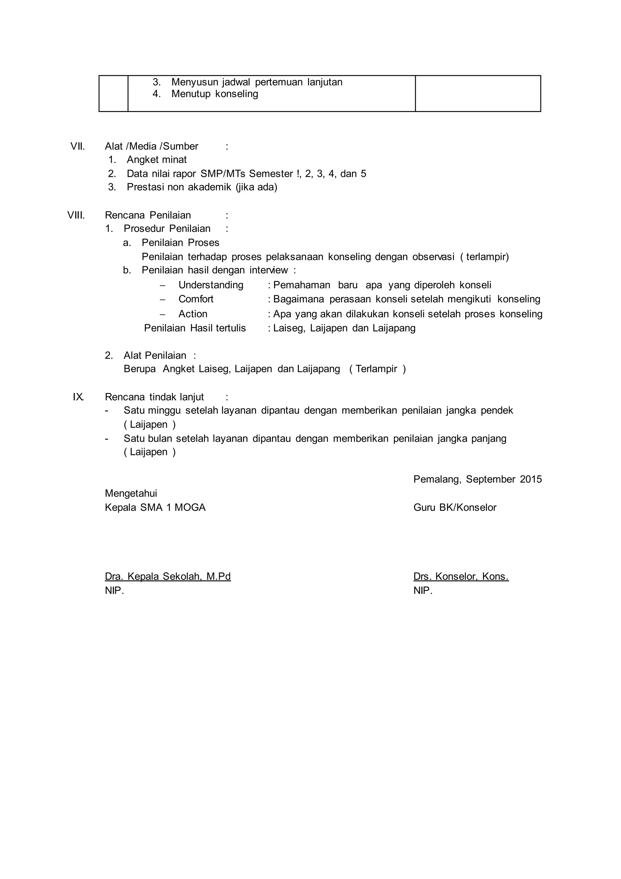 Rpl konseling individu | DOCX