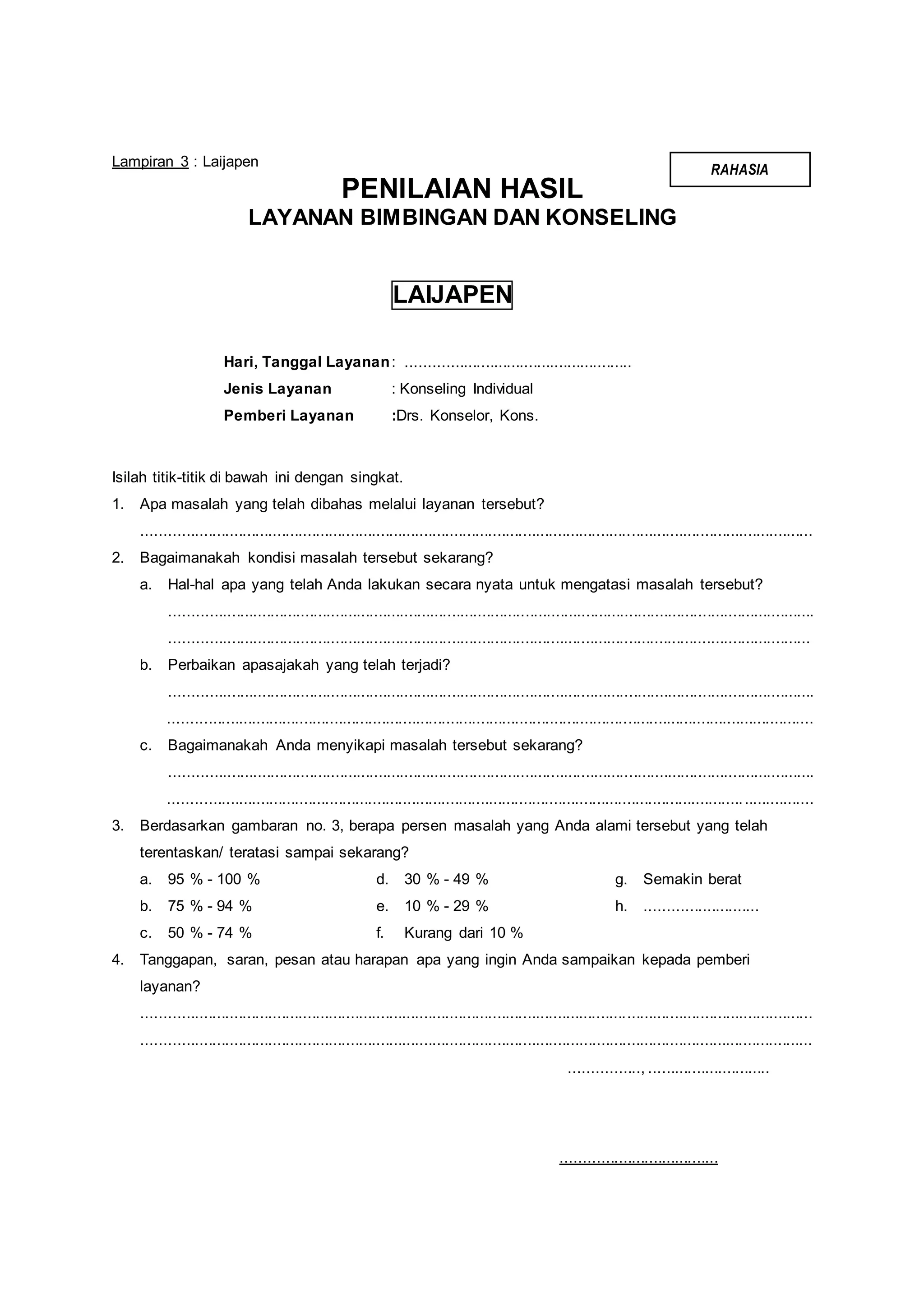 Rpl konseling individu | DOCX