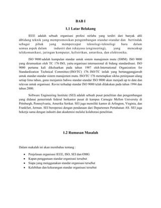 EKSPLORASI DOKUMEN STANDAR DARI IEEE, ISO, SEI DAN OMG | DOCX