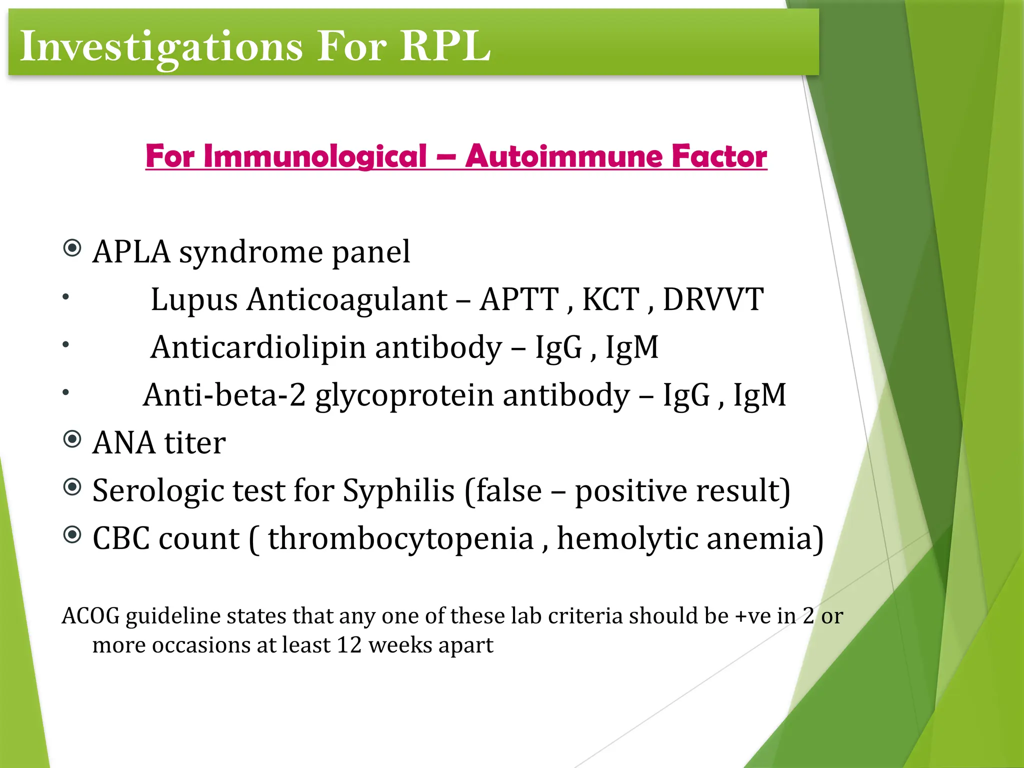 RPL panel discussion - Recurrent Pregnancy Loss | PPTX