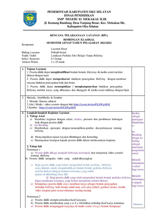 RPL PSE BERDIFERENSIASI rpp kurikulum mw | PDF
