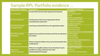 RPL toolkit portfolio presentation for e-portfolios and more conference ...