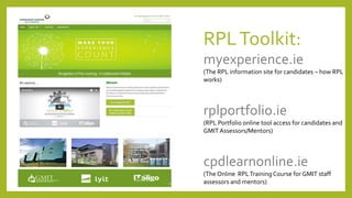 RPL toolkit portfolio presentation for e-portfolios and more conference ...