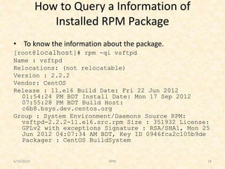 RPM (Red Hat Package Manager) | PPTX