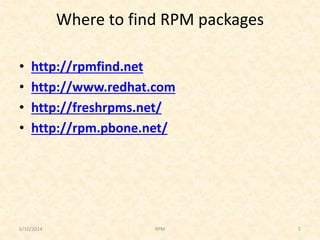 RPM (Red Hat Package Manager) | PPTX