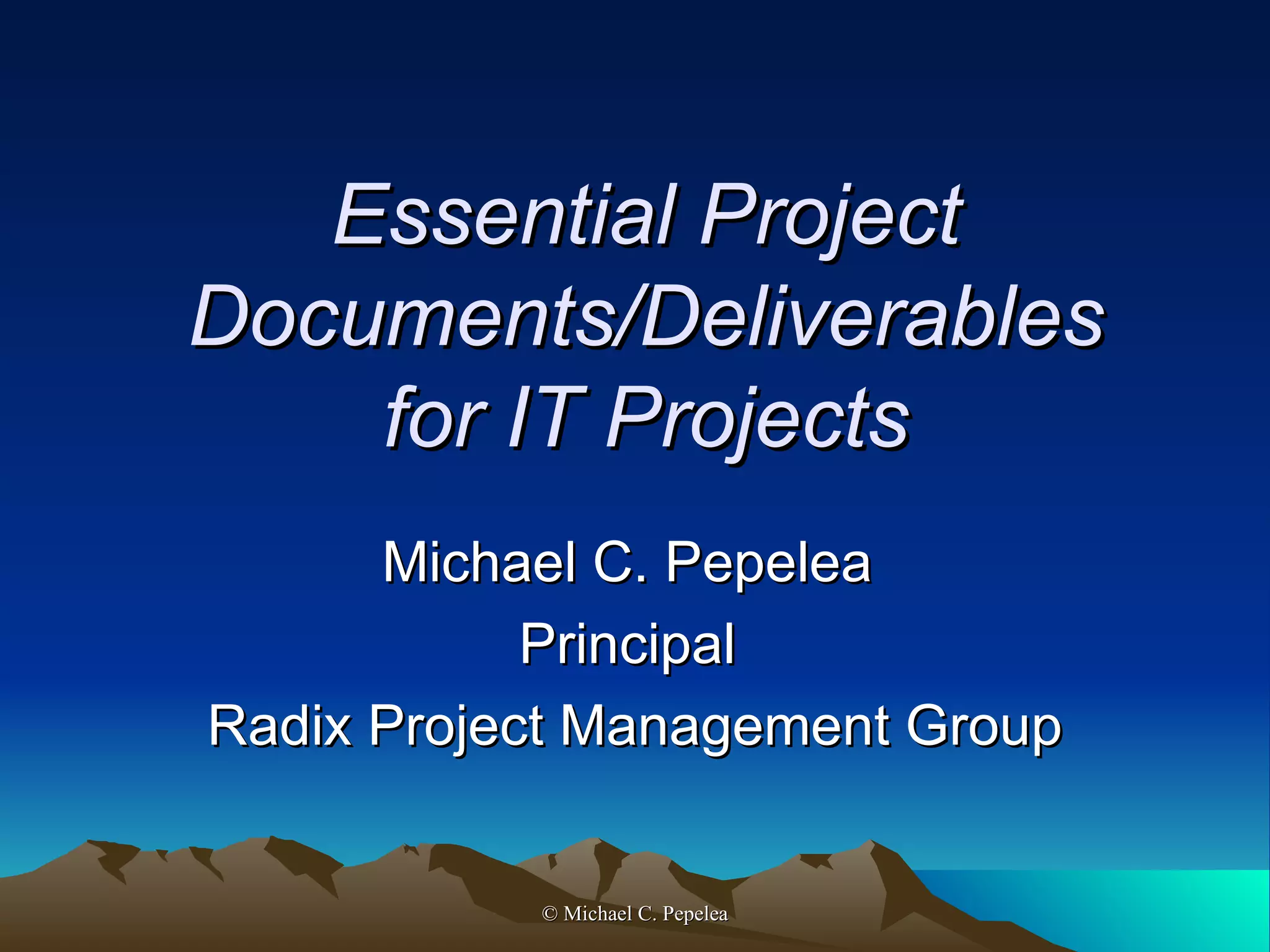 Essential Project Documents | PPT | Technology & Computing