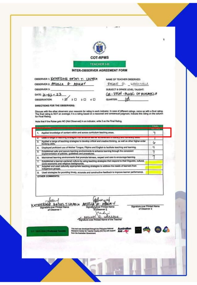 RPMS-23-24 SAMPLE TEMPLATE WITH PICTURES | PPTX | Educational ...