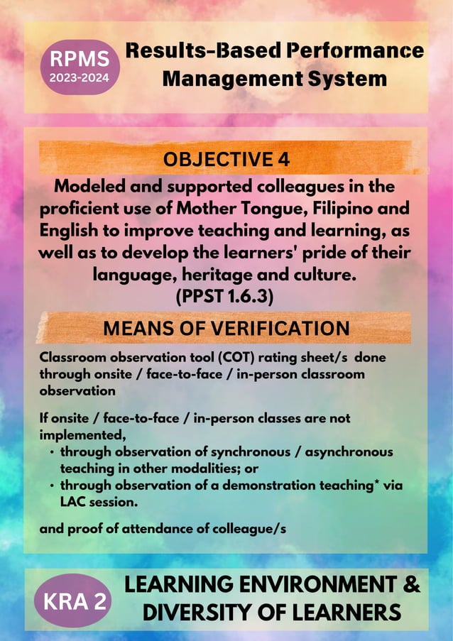 RPMS 2023-2024 PORTFOLIO for Master Teacher.pptx | Educational Assessment | Education