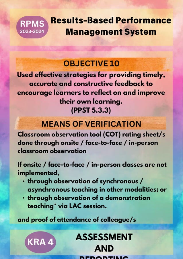RPMS 2023-2024 PORTFOLIO for Master Teacher.pptx | Educational Assessment | Education