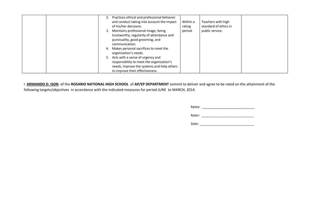 Individual Performance Commitment and Review Form | DOCX | Professional ...