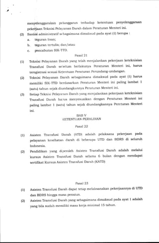 Rpm teknisi pelayanan darah | PDF