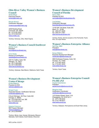 WBENC Regional Partner Organizations (RPOs) | PDF