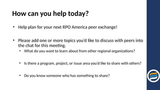 RPO America and RPO Council Orientation: Rural and Regional ...