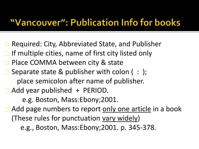 vancouver style of referencing | PPTX