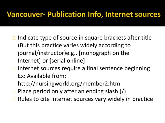 vancouver style of referencing | PPTX