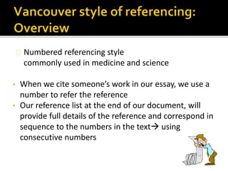 vancouver style of referencing | PPT