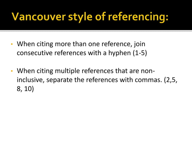 vancouver style of referencing | PPTX