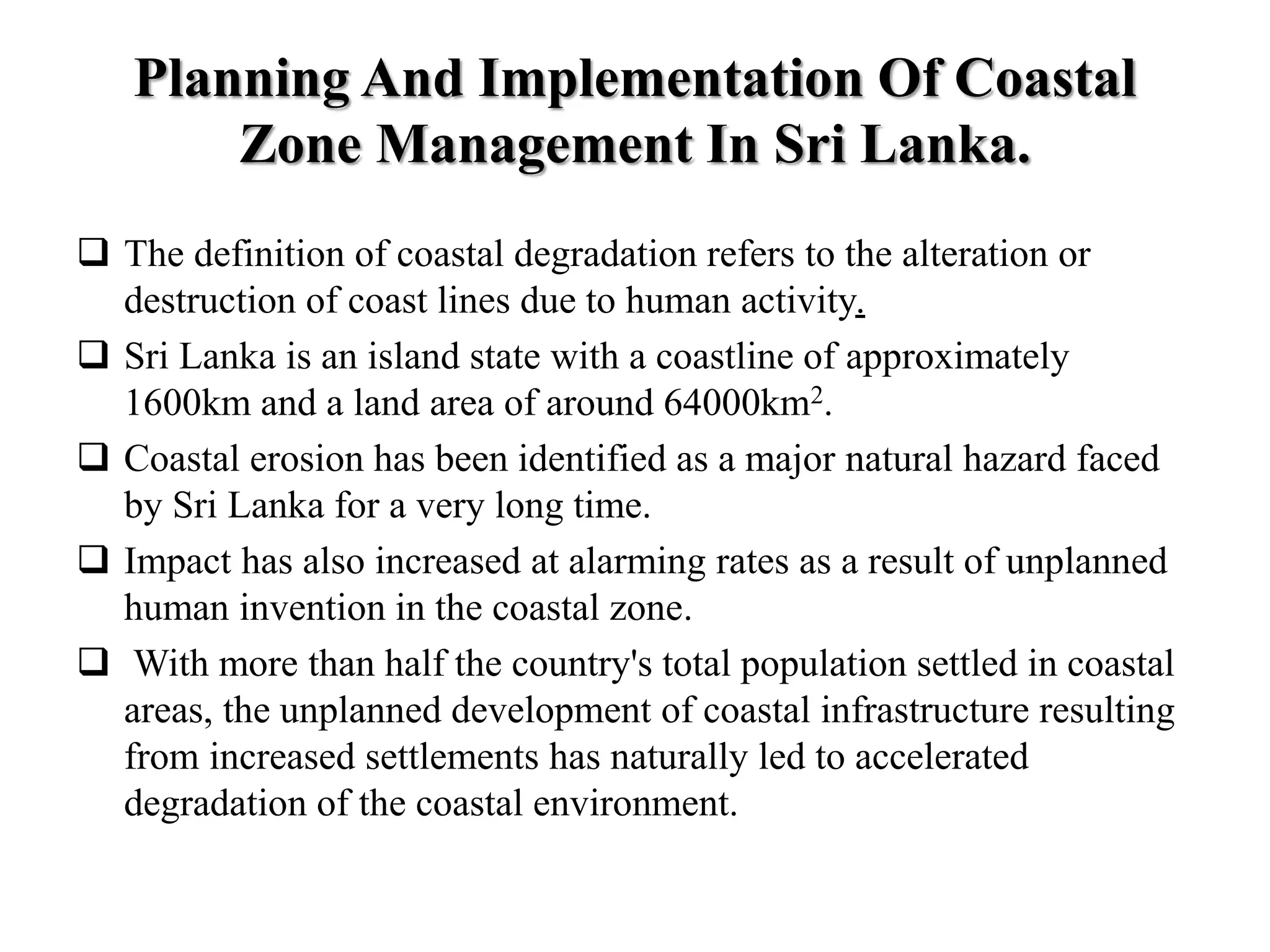 Coastal Degradation and fresh water pollution in sri lanka | PPTX