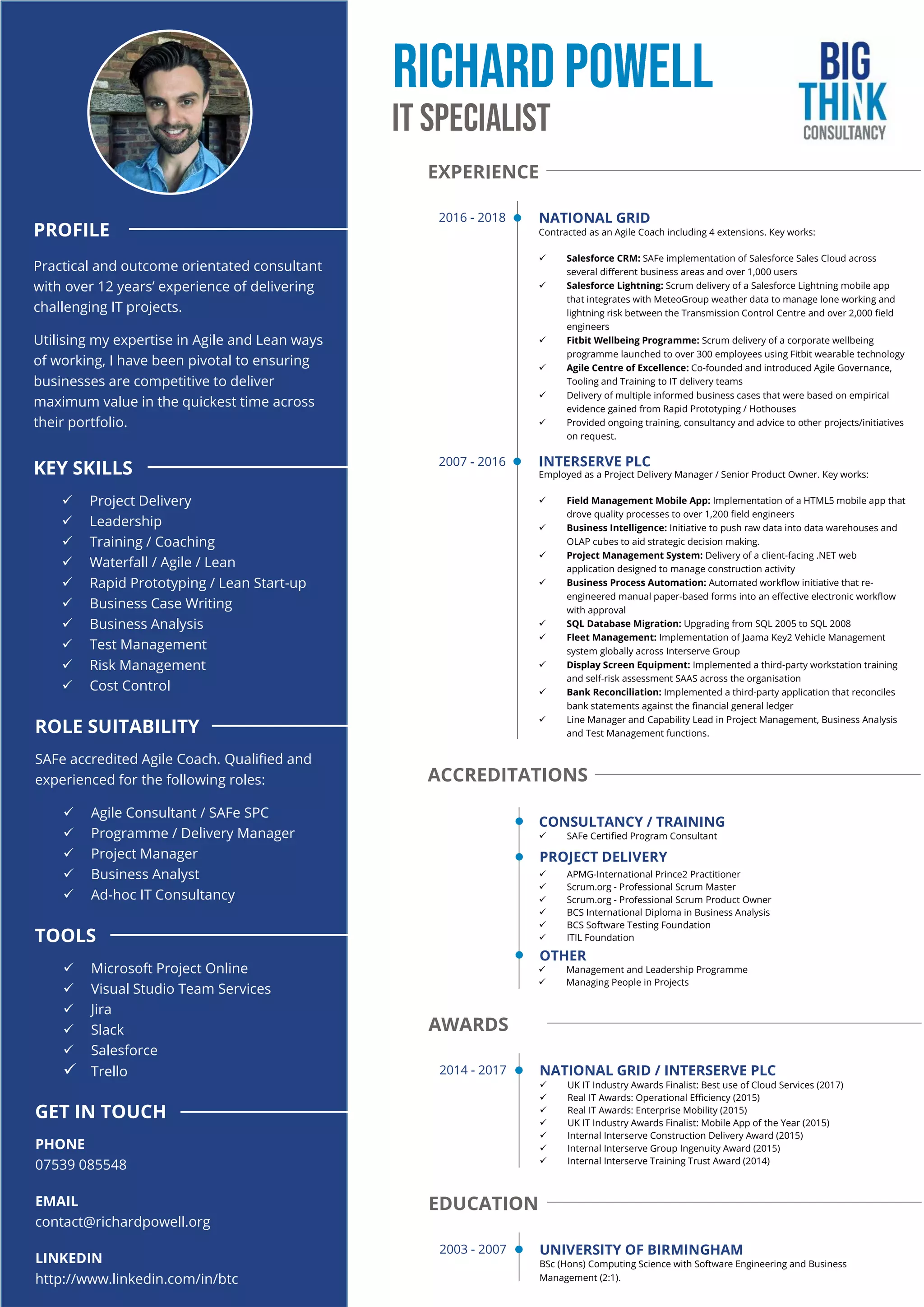 Richard Powell CV | PDF | Computer Software and Applications | Computing