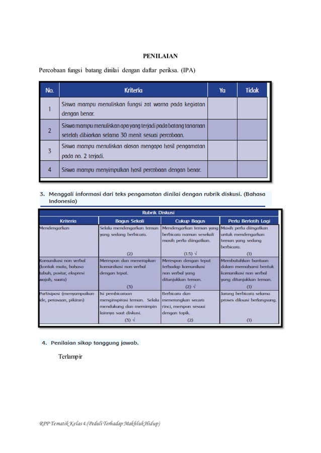 RPP Kelas 4 Tema 3 Subtema 1 Pembelajaran 5 | PDF