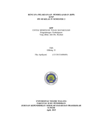 RPP KTSP kelas IV IPS | DOCX