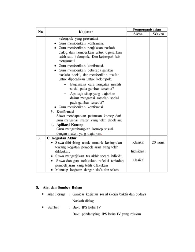 RPP KTSP kelas IV IPS | DOCX